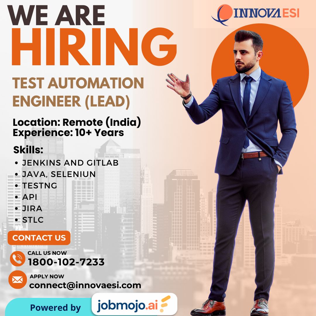Innova ESI on LinkedIn: #jobopening #hiringnow #testautomationengineer ... Innova ESI on LinkedIn: #jobopening #hiringnow #testautomationengineer ...