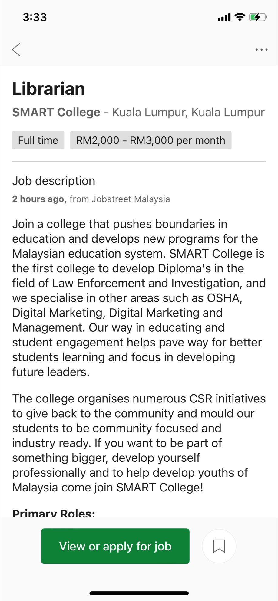 AMIERA HASSIN on LinkedIn: Library vacancies. More info from Jobstreet.com AMIERA HASSIN on LinkedIn: Library vacancies. More info from Jobstreet.com