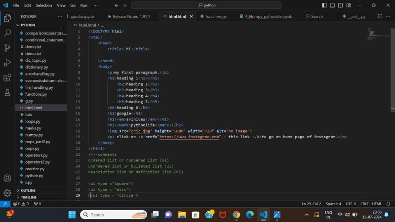 Srinivas Dharanalakota on LinkedIn: Task 41 Practice HTML Task 42 ... Srinivas Dharanalakota on LinkedIn: Task 41 Practice HTML Task 42 ...