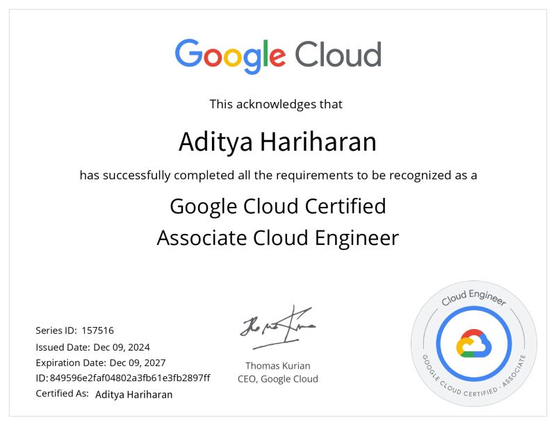 Aditya H on LinkedIn: #gcp #cloud #certification Aditya H on LinkedIn: #gcp #cloud #certification
