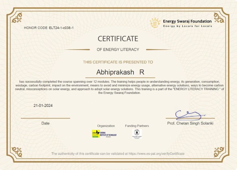 Abhiprakash rajesh on LinkedIn: #energy #certificate #energyliteracy # ... Abhiprakash rajesh on LinkedIn: #energy #certificate #energyliteracy # ...