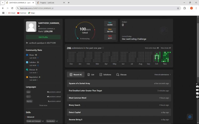 SANTHOSH PANDIYAN K on LinkedIn: #codingjourney #leetcode # ... SANTHOSH PANDIYAN K on LinkedIn: #codingjourney #leetcode # ...
