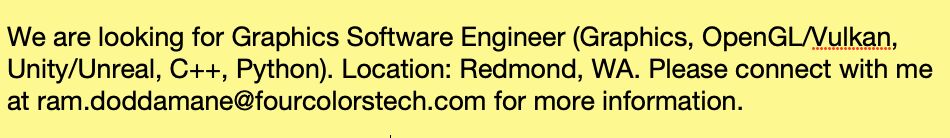 Ram K Doddamane on LinkedIn: #cplusplus #opengl #vulkan #unity #unreal ... Ram K Doddamane on LinkedIn: #cplusplus #opengl #vulkan #unity #unreal ...