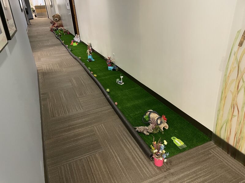 We’ve been transforming our office to a mini golf course for our ... We’ve been transforming our office to a mini golf course for our ...
