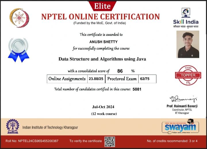 Anush Shetty on LinkedIn: #programming #nptel Anush Shetty on LinkedIn: #programming #nptel