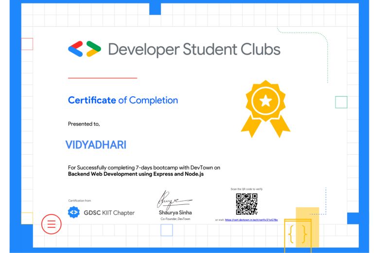 Vidyadhari Nainar on LinkedIn: #backend #express #nodejs #devtown #bootcamp Vidyadhari Nainar on LinkedIn: #backend #express #nodejs #devtown #bootcamp