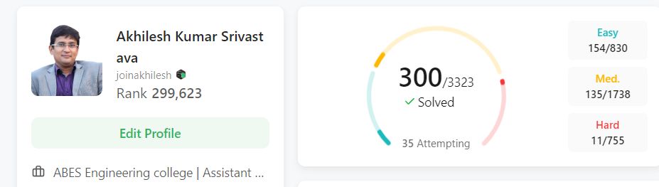 Akhilesh Kumar Srivastava on LinkedIn: Leetcode saga. In the ... Akhilesh Kumar Srivastava on LinkedIn: Leetcode saga. In the ...