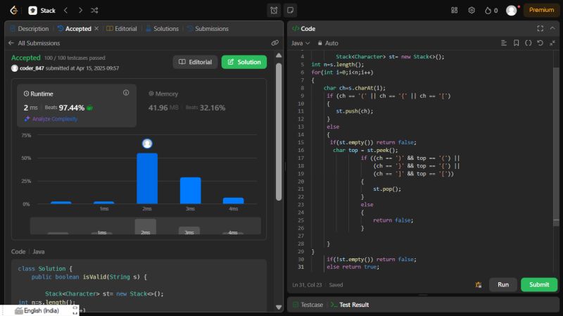 #30daysofcode #day11 #java #validparentheses #dsa #codingchallenge ... #30daysofcode #day11 #java #validparentheses #dsa #codingchallenge ...