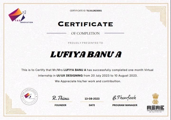 Lufiya Banu on LinkedIn: #tasinnovation #tasinternship #internships # ... Lufiya Banu on LinkedIn: #tasinnovation #tasinternship #internships # ...