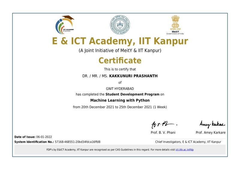 #machinelearning #python #certificate #eictacademy #iitkanpur #meity ... #machinelearning #python #certificate #eictacademy #iitkanpur #meity ...