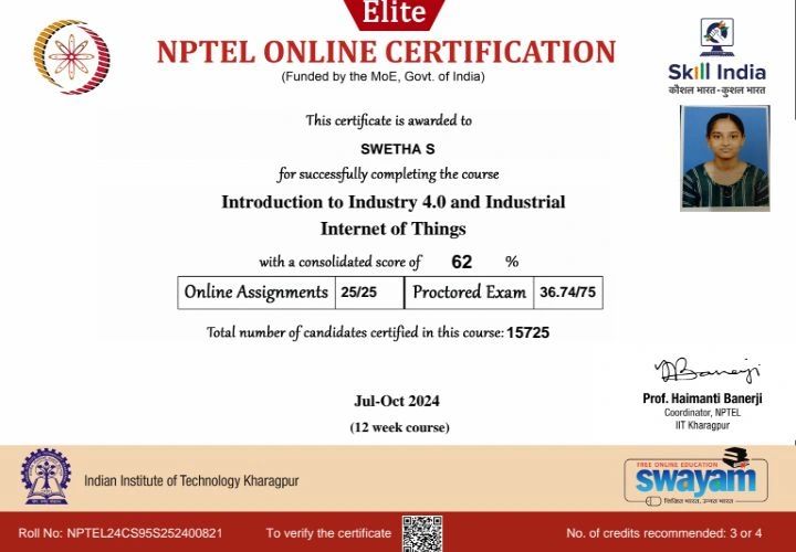 Swetha Suresh on LinkedIn: #nptel #industry40 #iiot Swetha Suresh on LinkedIn: #nptel #industry40 #iiot