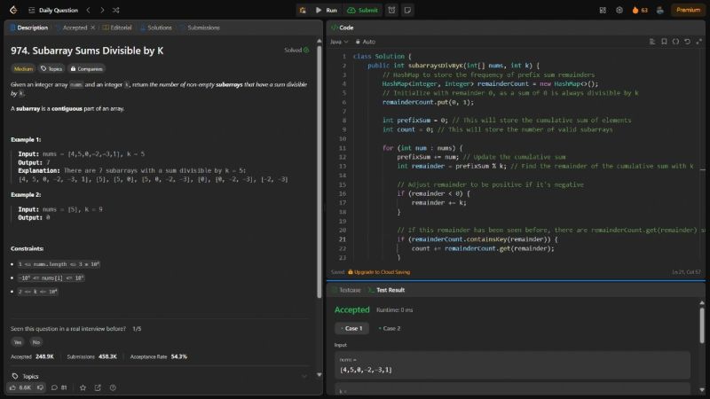 How to solve LeetCode 974 problem | Janmejay S. posted on the topic ... How to solve LeetCode 974 problem | Janmejay S. posted on the topic ...