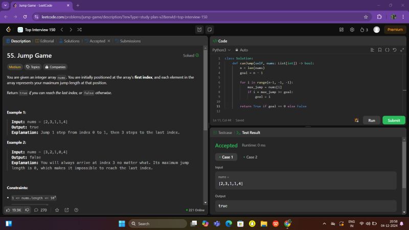 Soumyashree Rath on LinkedIn: 📌 Solved Problem_9: Jump Game 📌Problem ... Soumyashree Rath on LinkedIn: 📌 Solved Problem_9: Jump Game 📌Problem ...