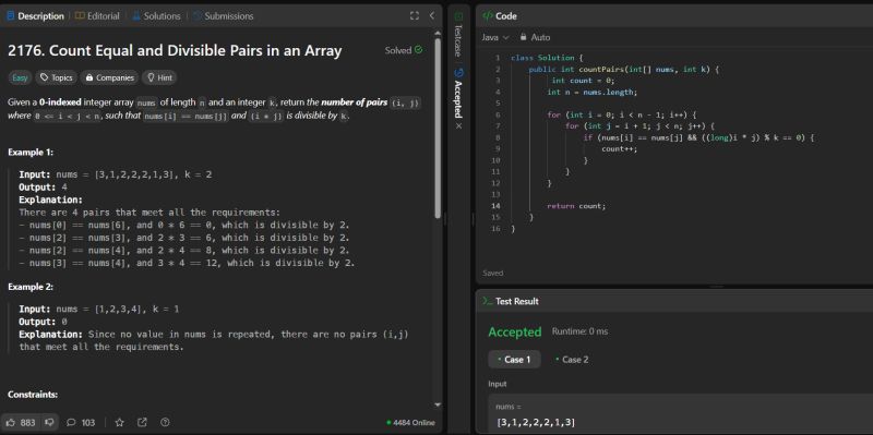 #100daysofcode #100daysofcode #leetcode #bruteforce #divisibility ... #100daysofcode #100daysofcode #leetcode #bruteforce #divisibility ...