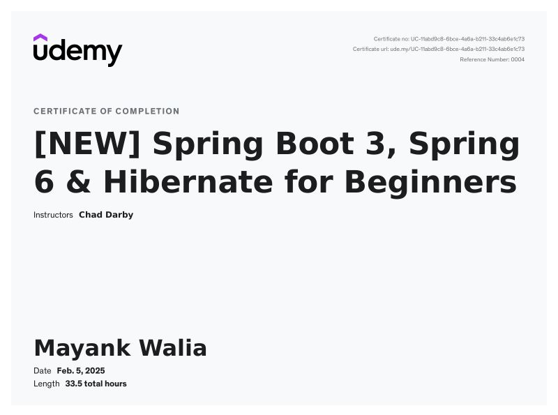 #java #springboot #hibernate #springsecurity #restapi | Mayank Walia #java #springboot #hibernate #springsecurity #restapi | Mayank Walia