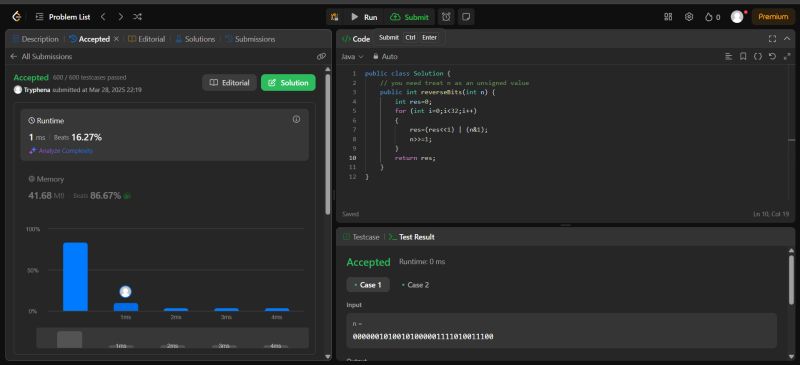 #leetcode #100daysofcode #java #reversebits #bitmanipulation # ... #leetcode #100daysofcode #java #reversebits #bitmanipulation # ...