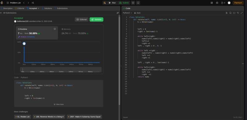 Joel Thomas on LinkedIn: Day 20/100 189. Rotate Array Given an integer ... Joel Thomas on LinkedIn: Day 20/100 189. Rotate Array Given an integer ...