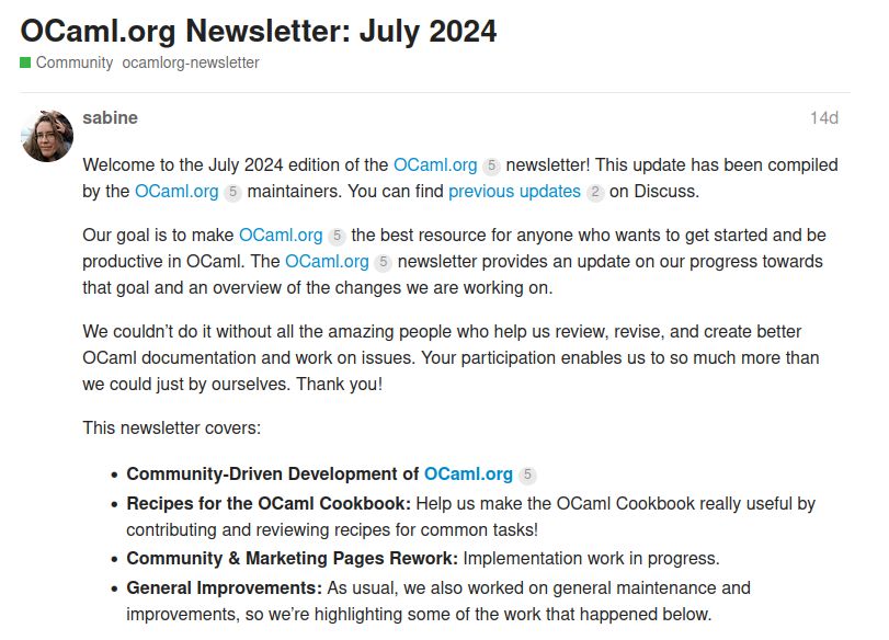 Shakthi Kannan on LinkedIn: #ocaml #community #news Shakthi Kannan on LinkedIn: #ocaml #community #news