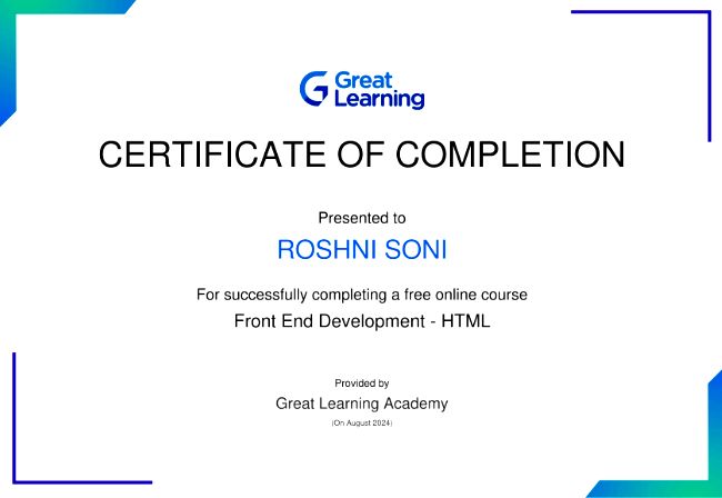 ROSHNI SONI on LinkedIn: #html #certified #webdesigning ROSHNI SONI on LinkedIn: #html #certified #webdesigning