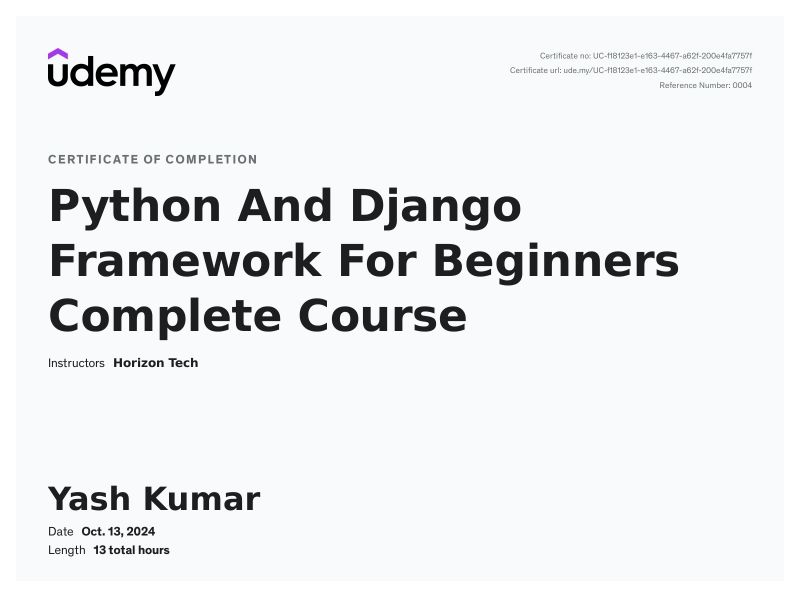 yash Kumar on LinkedIn: #python #coding #udemy #udemycourse #complete # ... yash Kumar on LinkedIn: #python #coding #udemy #udemycourse #complete # ...