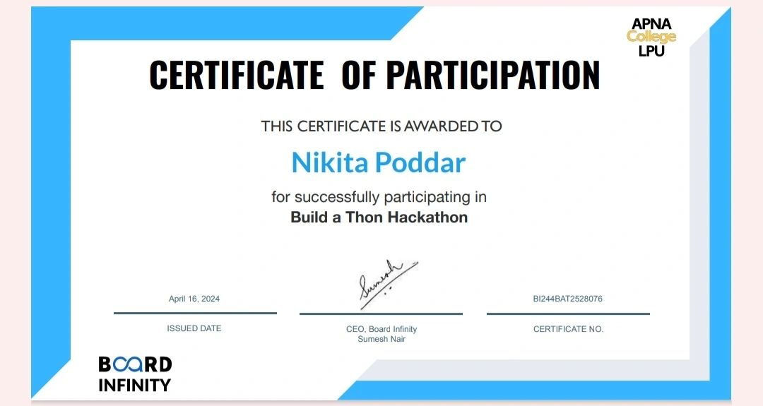 Nikita Poddar on LinkedIn: #html #css #javascript #hackathon #codingjourney Nikita Poddar on LinkedIn: #html #css #javascript #hackathon #codingjourney