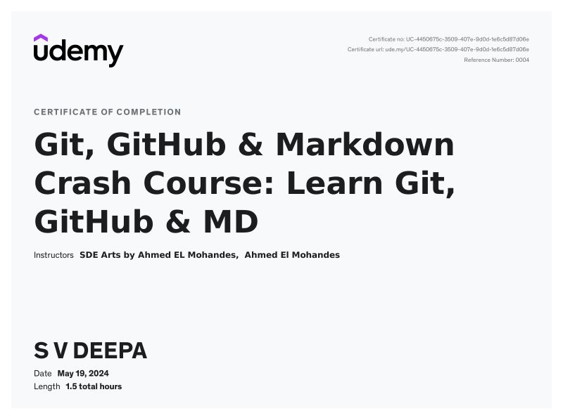 Deepa Venkatesan on LinkedIn: Today's work git,github crash course ... Deepa Venkatesan on LinkedIn: Today's work git,github crash course ...
