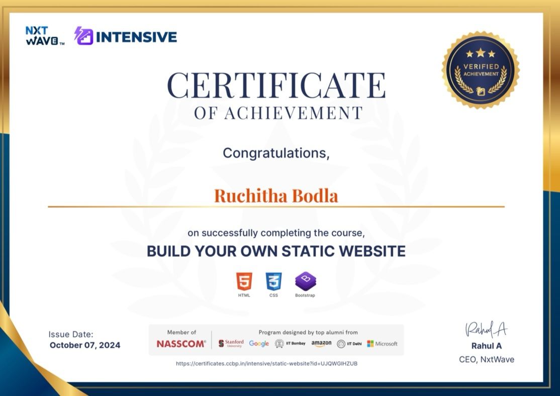 Bodla Ruchitha on LinkedIn: #webdevelopment #html #css #bootstrap # ... Bodla Ruchitha on LinkedIn: #webdevelopment #html #css #bootstrap # ...