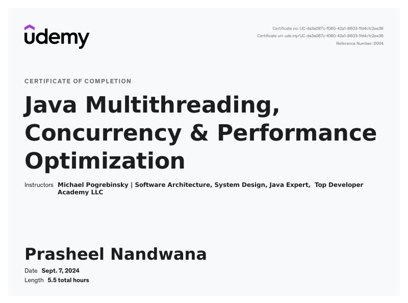 Prasheel Nandwana on LinkedIn: #java #multithreading #concurrency # ... Prasheel Nandwana on LinkedIn: #java #multithreading #concurrency # ...