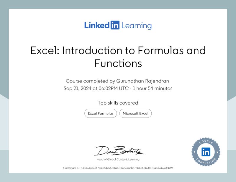 Gurunathan Rajendran on LinkedIn: Certificate of Completion Gurunathan Rajendran on LinkedIn: Certificate of Completion