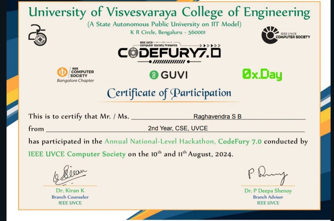 Raghavendra S B on LinkedIn: #hackathon #innovation #teamwork #codefury ... Raghavendra S B on LinkedIn: #hackathon #innovation #teamwork #codefury ...
