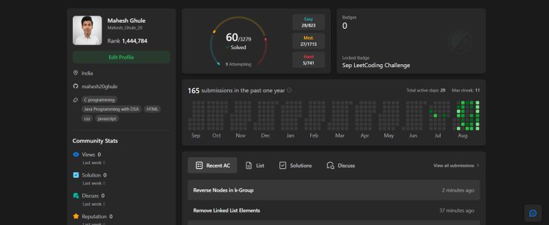 Mahesh Ghule on LinkedIn: #leetcode #dsa #codingjourney # ... Mahesh Ghule on LinkedIn: #leetcode #dsa #codingjourney # ...