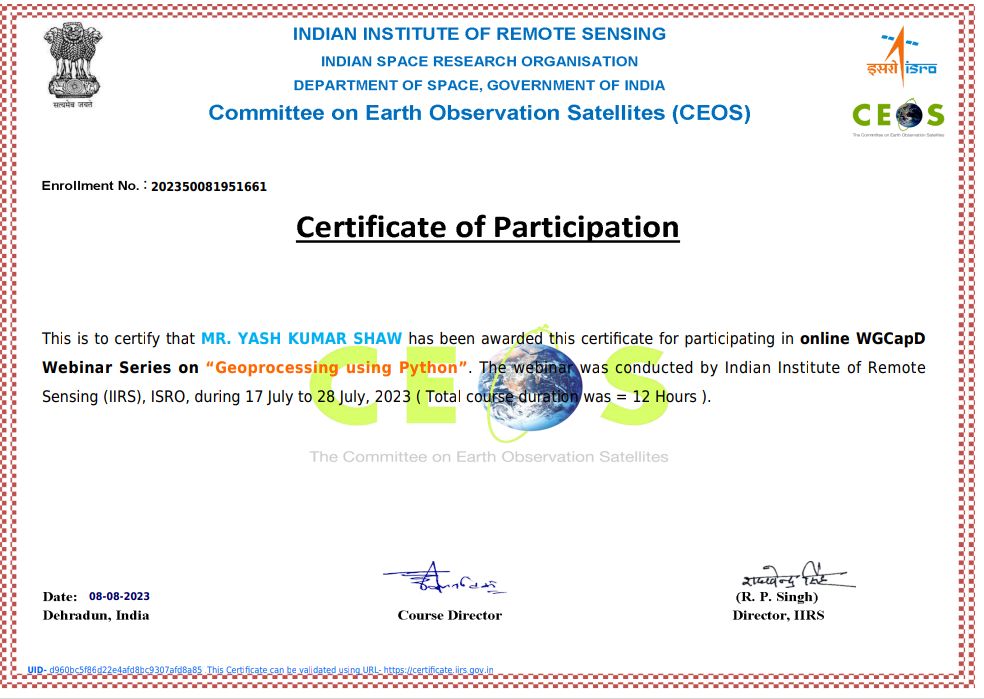 Yash Kumar Shaw on LinkedIn: #webinar #iirs #isro #python #datascience ... Yash Kumar Shaw on LinkedIn: #webinar #iirs #isro #python #datascience ...