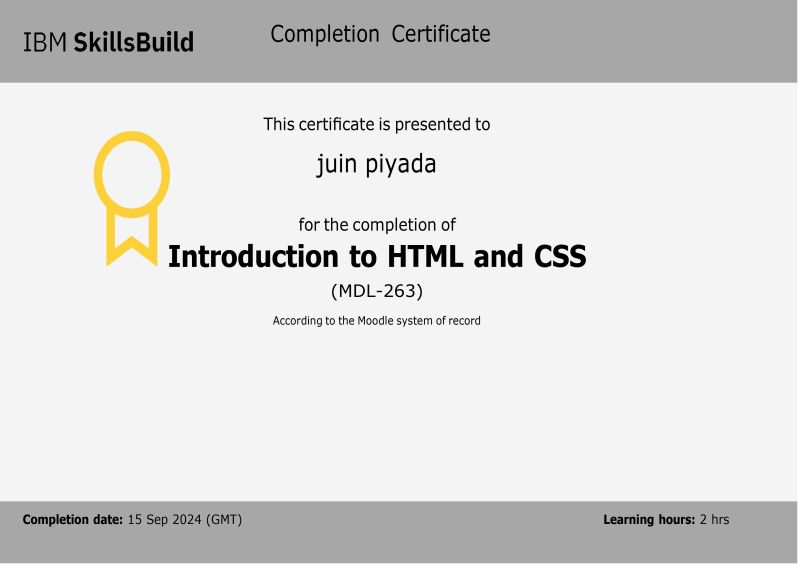 JUIN PIYADA on LinkedIn: #ibmskillsbuild #webdevelopment #html #css # ... JUIN PIYADA on LinkedIn: #ibmskillsbuild #webdevelopment #html #css # ...