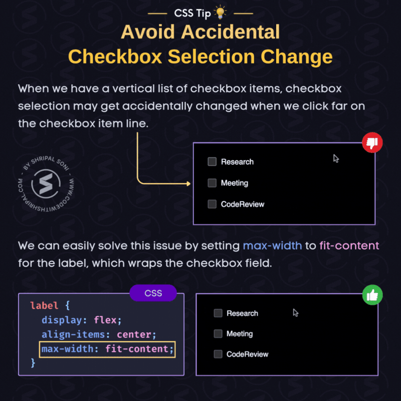 CSS tip for checkbox selection change by Shripal Soni | Shripal Soni ... CSS tip for checkbox selection change by Shripal Soni | Shripal Soni ...