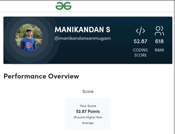 Manikandan Sanmugam on LinkedIn: Solved 3 out of 4 problems @ GFG ... Manikandan Sanmugam on LinkedIn: Solved 3 out of 4 problems @ GFG ...