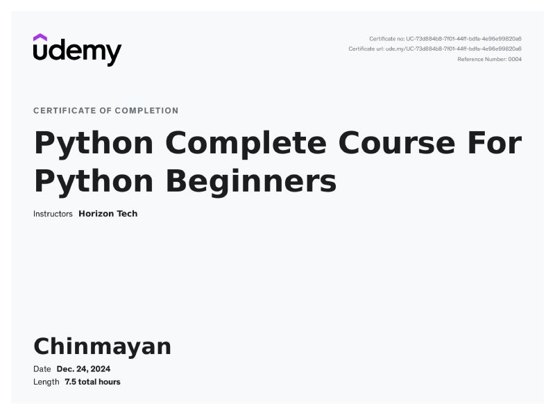 Chinmayan V on LinkedIn: #python #programming #coding #udemy # ... Chinmayan V on LinkedIn: #python #programming #coding #udemy # ...