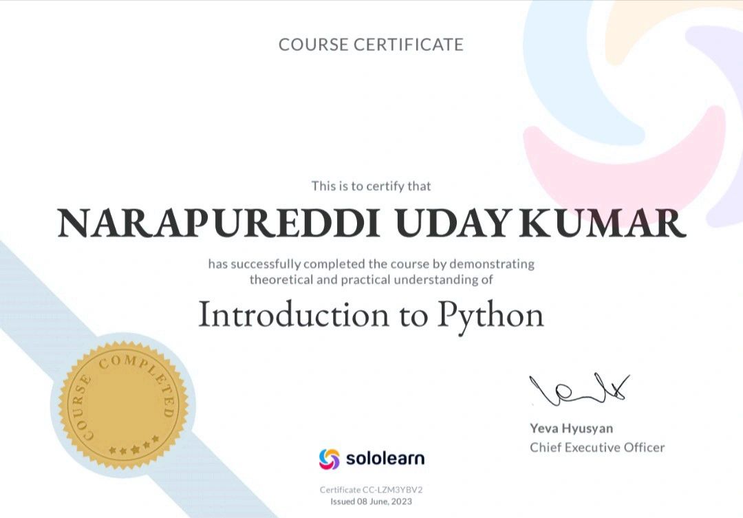 NARAPUREDDI UDAY KUMAR on LinkedIn: #python #sololearn #coding NARAPUREDDI UDAY KUMAR on LinkedIn: #python #sololearn #coding