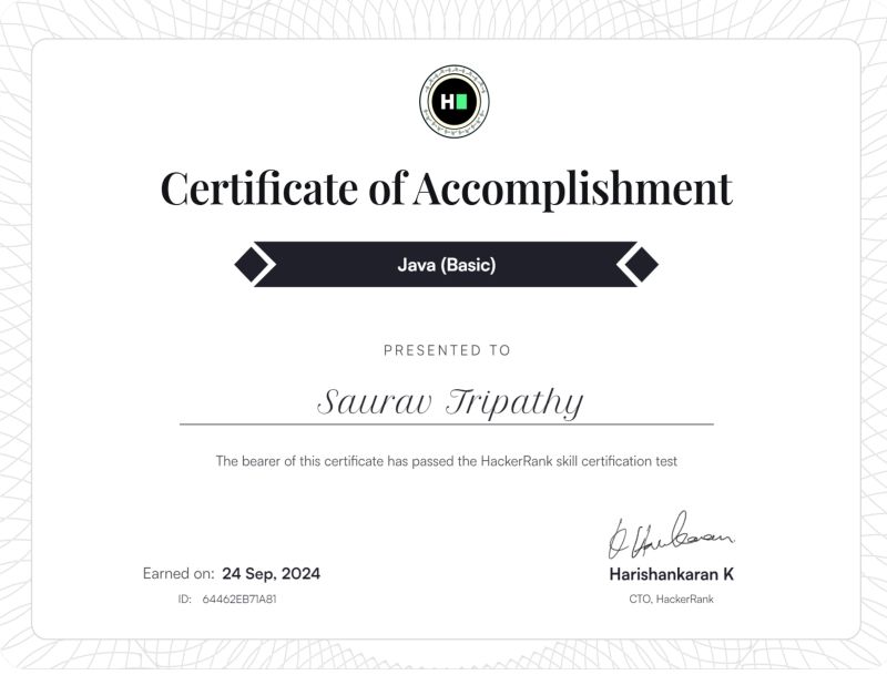 Saurav Tripathy on LinkedIn: #java #hackerrank #coding # ... Saurav Tripathy on LinkedIn: #java #hackerrank #coding # ...