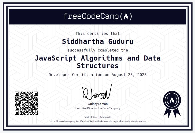 Siddhartha Guduru on LinkedIn: #freecodecamp #freecodecampcertified # ... Siddhartha Guduru on LinkedIn: #freecodecamp #freecodecampcertified # ...
