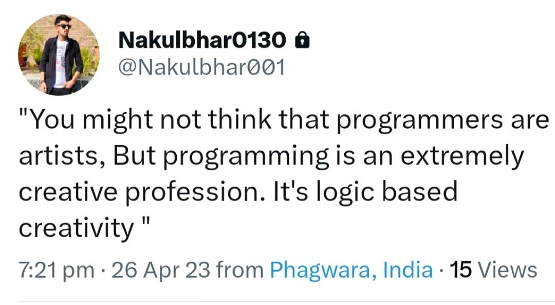 Nakul Bhar on LinkedIn: #programming #coding Nakul Bhar on LinkedIn: #programming #coding
