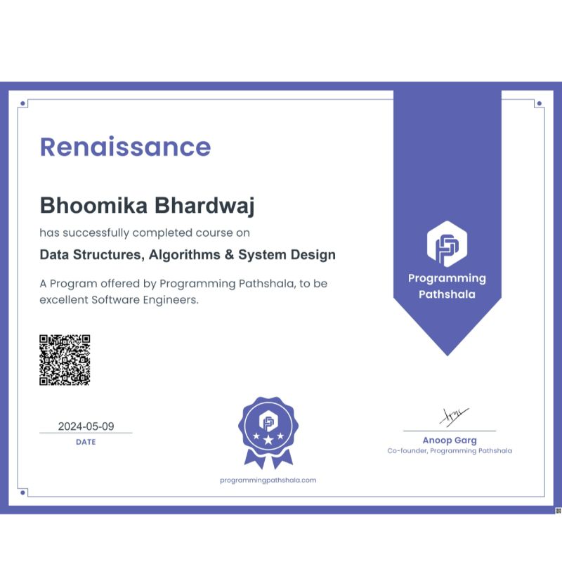 Bhoomika Bhardwaj on LinkedIn: #programmingpathshala #datastructures # ... Bhoomika Bhardwaj on LinkedIn: #programmingpathshala #datastructures # ...