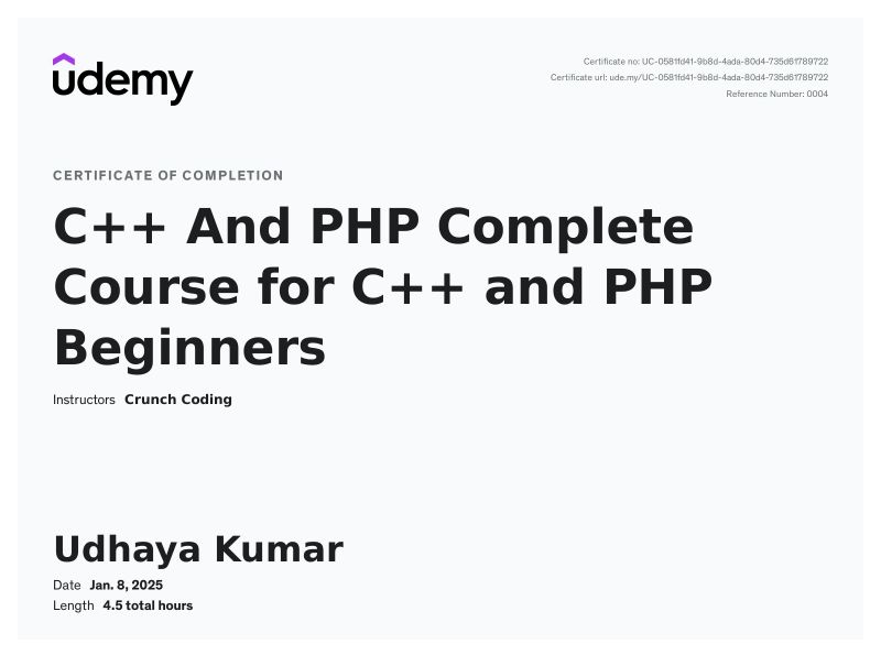 Udhaya Kumar on LinkedIn: #codingjourney #cpp #php #learningneverstops ... Udhaya Kumar on LinkedIn: #codingjourney #cpp #php #learningneverstops ...