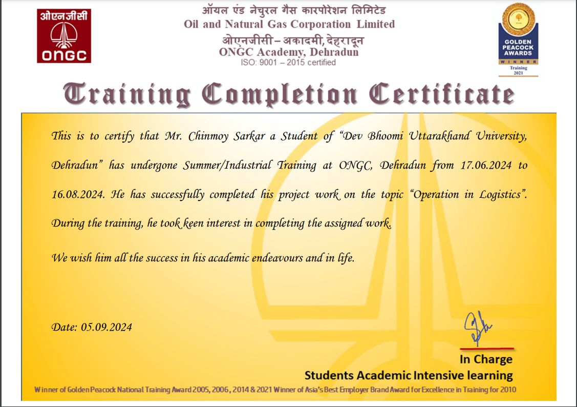 Chinmoy Sarkar on LinkedIn: #ongc #internship #logistics #operations # ... Chinmoy Sarkar on LinkedIn: #ongc #internship #logistics #operations # ...