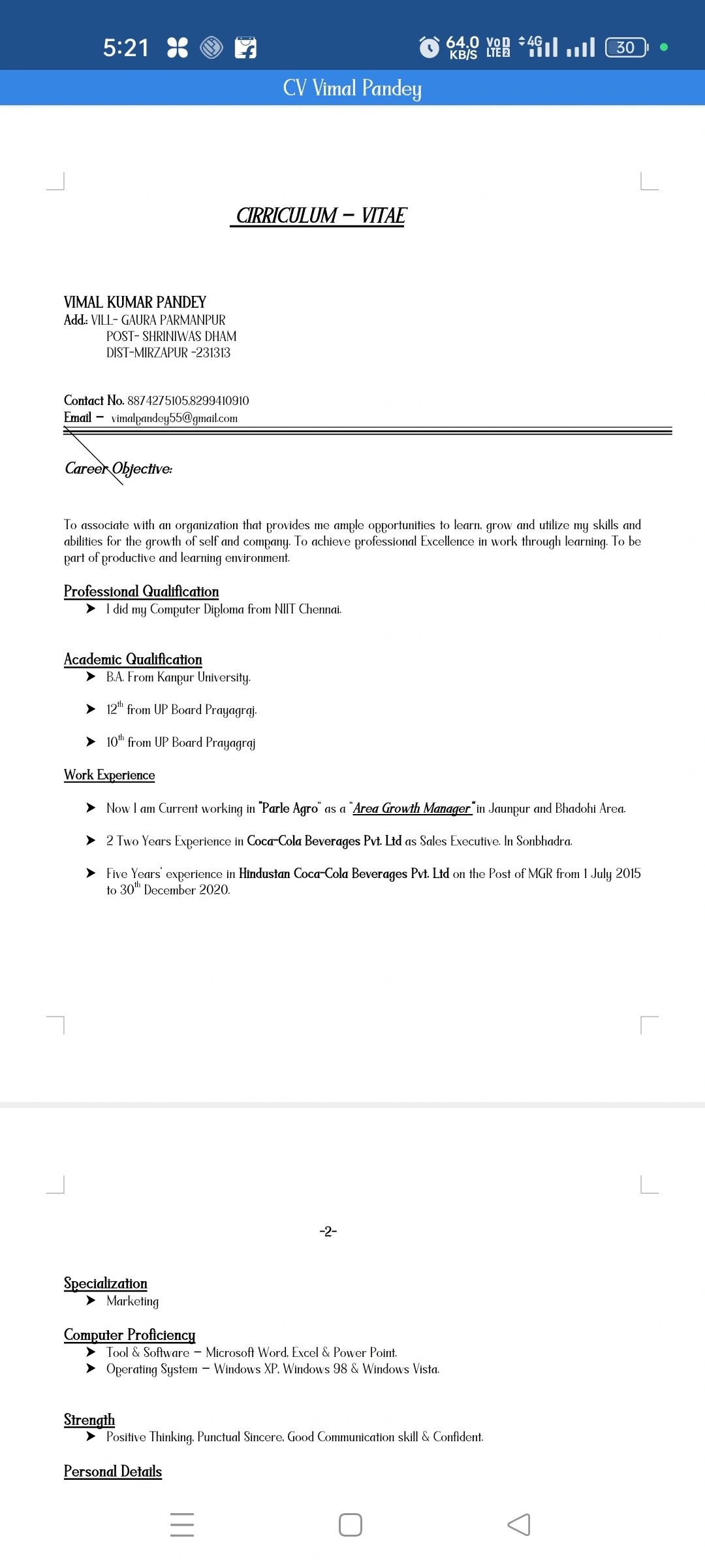 Vimal Kumar Pandey on LinkedIn: Dear Sir/Mam I am Vimal Pandey, I have ... Vimal Kumar Pandey on LinkedIn: Dear Sir/Mam I am Vimal Pandey, I have ...