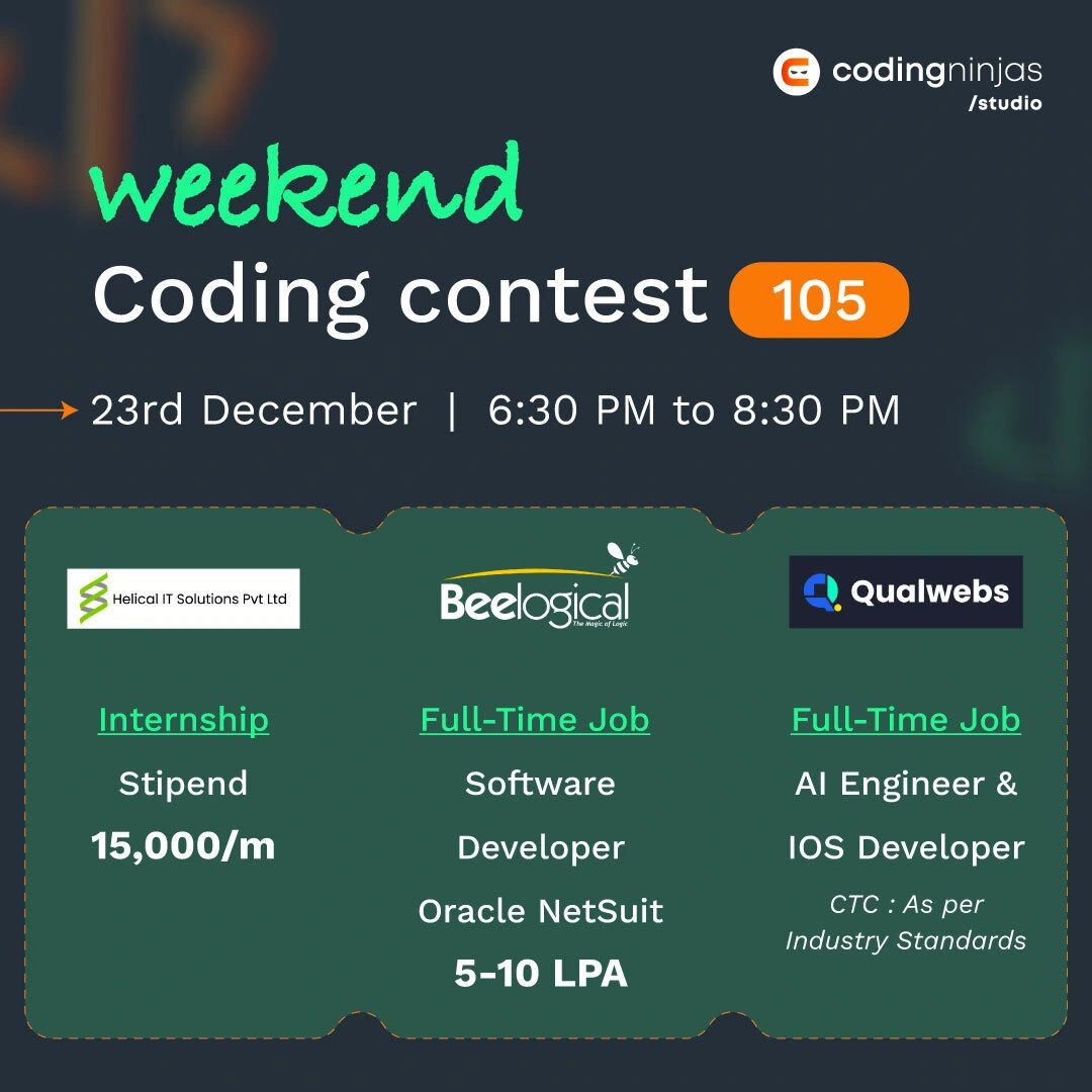 RUDHRESH S on LinkedIn: #codingninjas #coding RUDHRESH S on LinkedIn: #codingninjas #coding