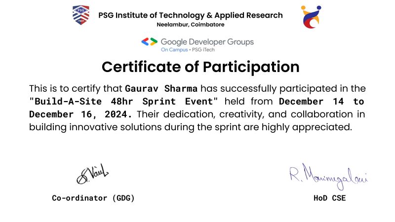 Gaurav Sharma on LinkedIn: #hackathon #dsa #gdsc #googlesprint # ... Gaurav Sharma on LinkedIn: #hackathon #dsa #gdsc #googlesprint # ...