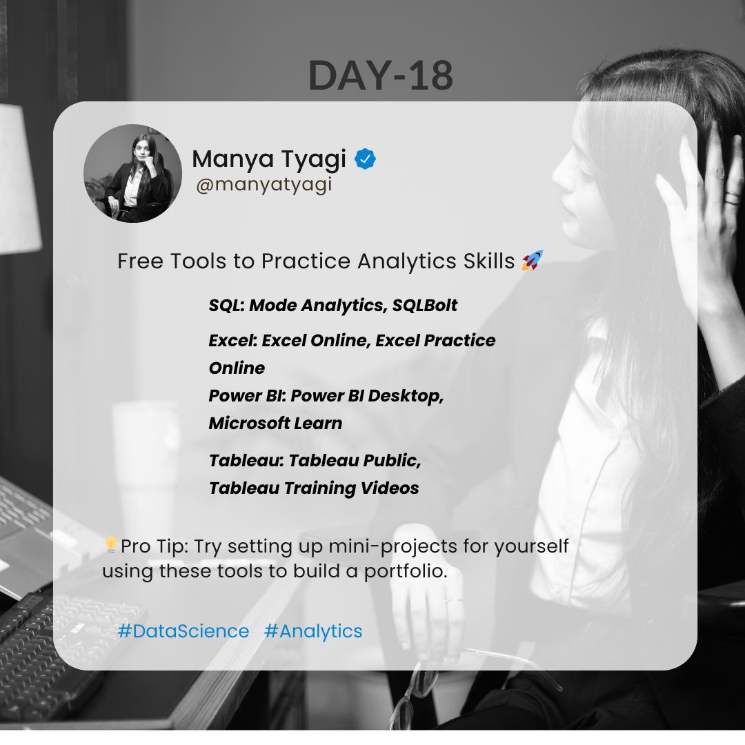 Manya Tyagi on LinkedIn: #analyticstraining #sql #excel #powerbi # ... Manya Tyagi on LinkedIn: #analyticstraining #sql #excel #powerbi # ...