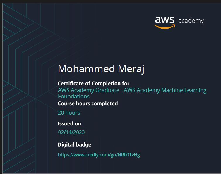 Mohammed Meraj on LinkedIn: Recently completed the course AWS Academy ... Mohammed Meraj on LinkedIn: Recently completed the course AWS Academy ...