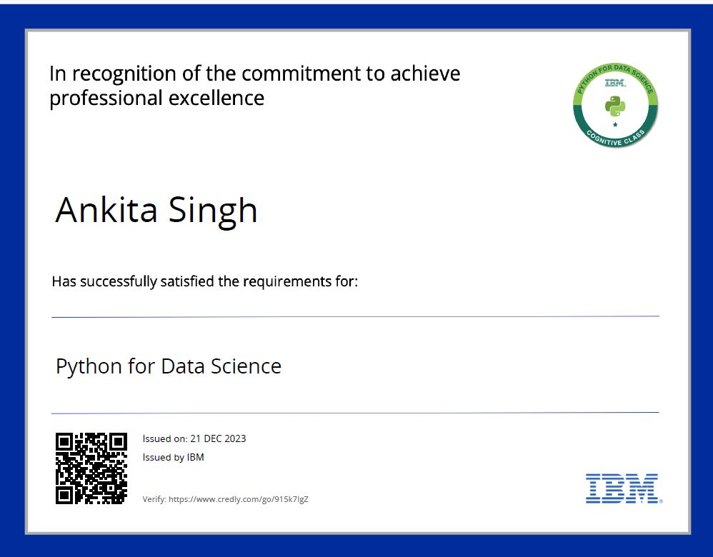 Ankita Singh on LinkedIn: #datascience #python #certification #ibm # ... Ankita Singh on LinkedIn: #datascience #python #certification #ibm # ...