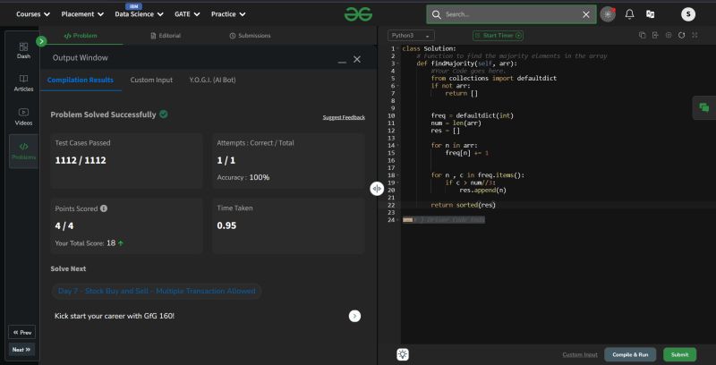 #gfg160 #day6 #codingchallenge #hashtable #majorityelement # ... #gfg160 #day6 #codingchallenge #hashtable #majorityelement # ...